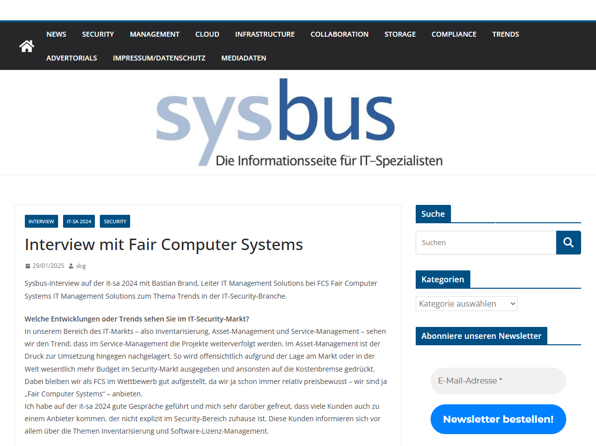 Sysbus-Interview auf der it-sa 2024 mit Bastian Brand